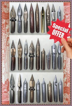12 left-handed nibs - BART's vintage nibs and holders